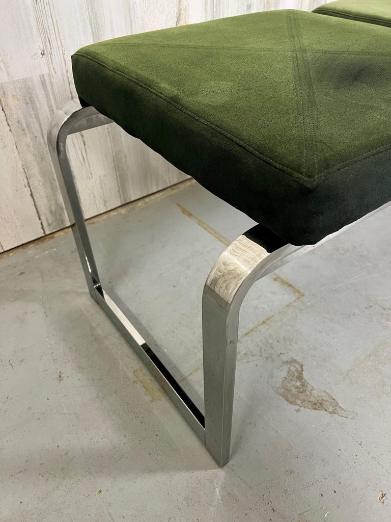 Chrome waterfall Bench by Design Institute America For Sale at 1stDibs