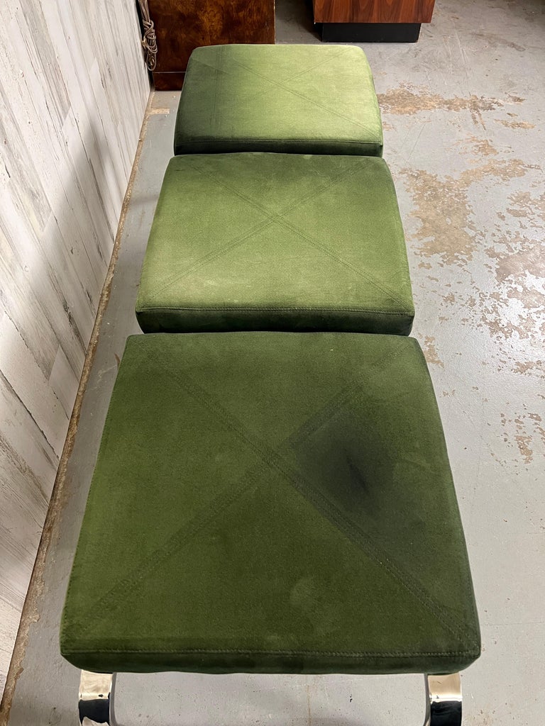 Chrome waterfall Bench by Design Institute America For Sale at 1stDibs