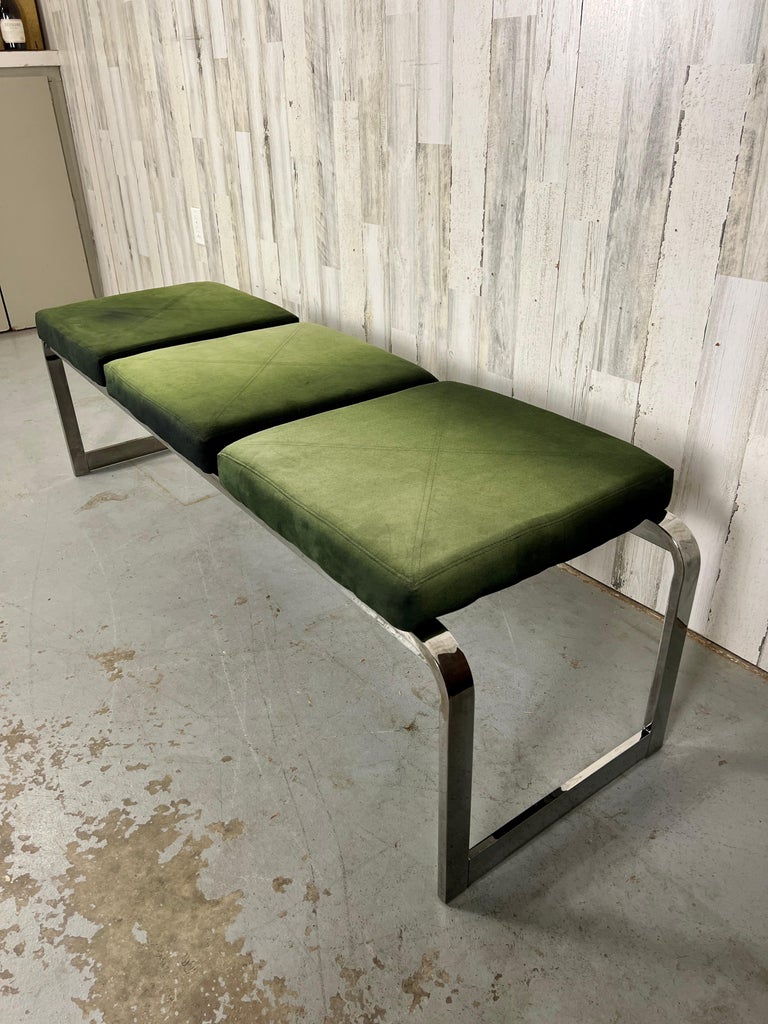 Chrome waterfall Bench by Design Institute America For Sale at 1stDibs