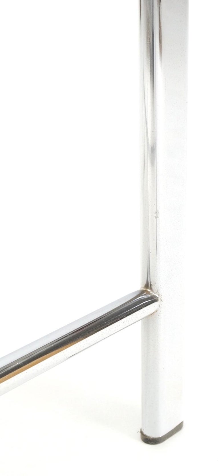 Chrome X Base Travertine Top Mid-Century Modern Rectangle Side End ...