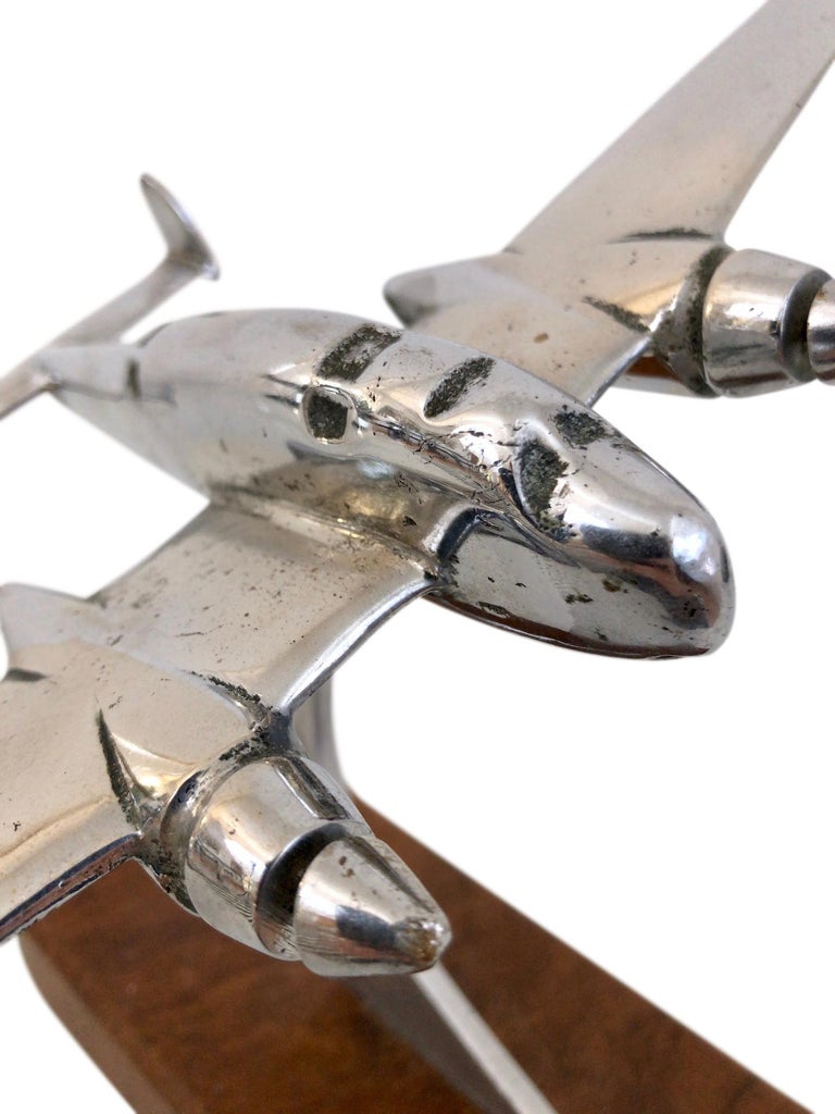 Chromed Air Plane Desk Model, Original Art Deco, France, 1930s For Sale ...