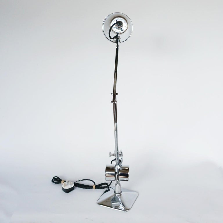 Chromed Metal Desk Lamp by Hadrill and Horstmann Circa 1950 at 1stDibs