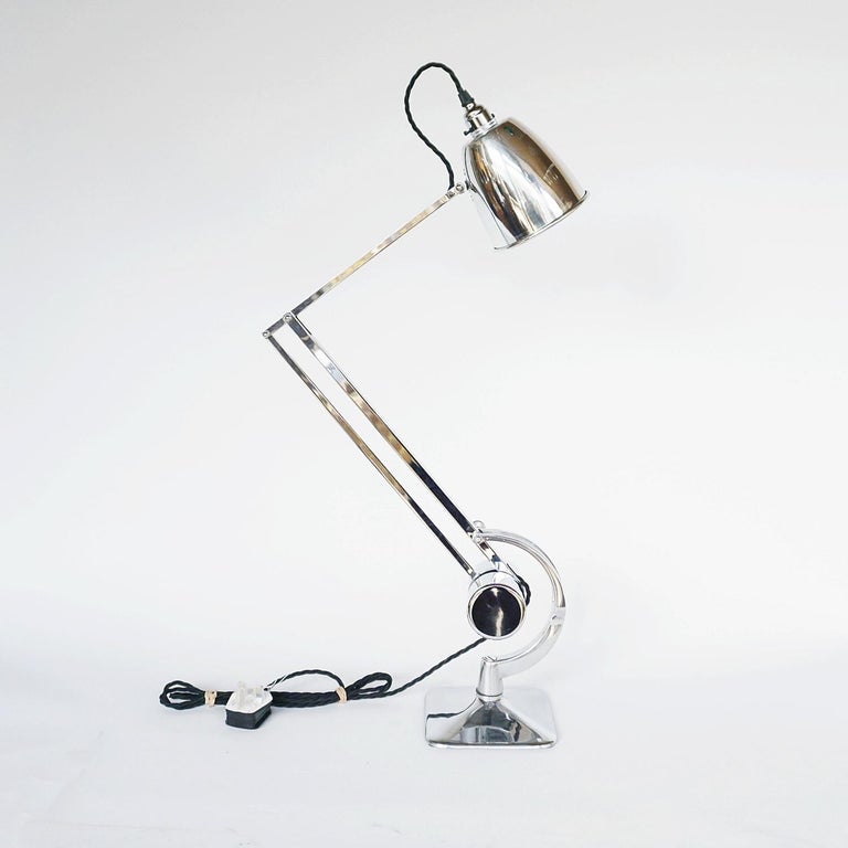 Chromed Metal Desk Lamp by Hadrill and Horstmann Circa 1950 at 1stDibs