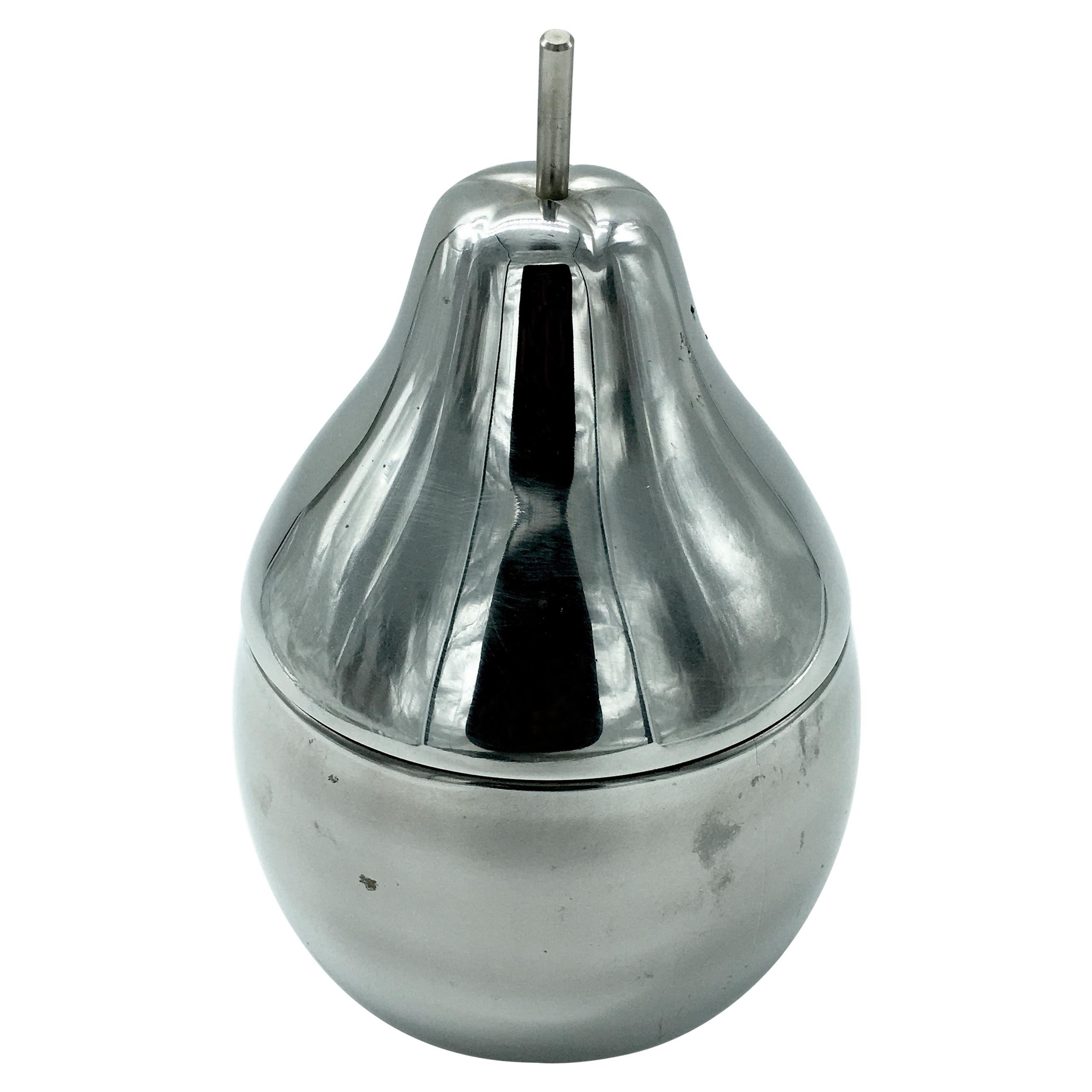 Chromed Silver Plate Pear Italian Ice Bucket, 1970s at 1stDibs