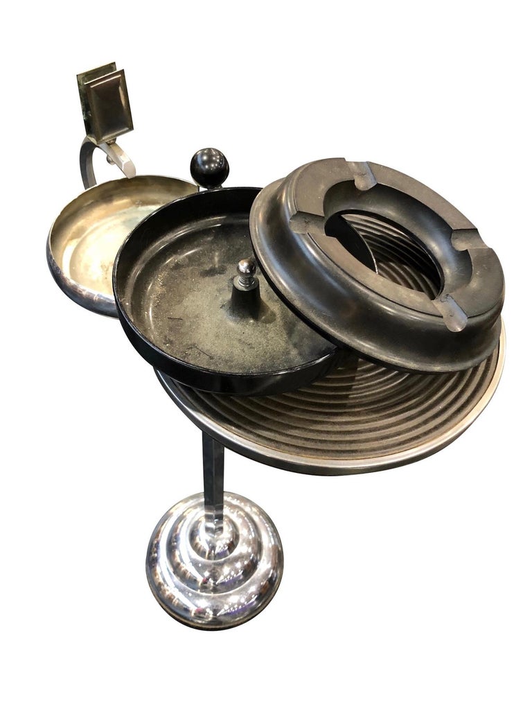 Chromed Smokers Stand with Bakelite Ashtray, Art Deco, France, 1930s at ...