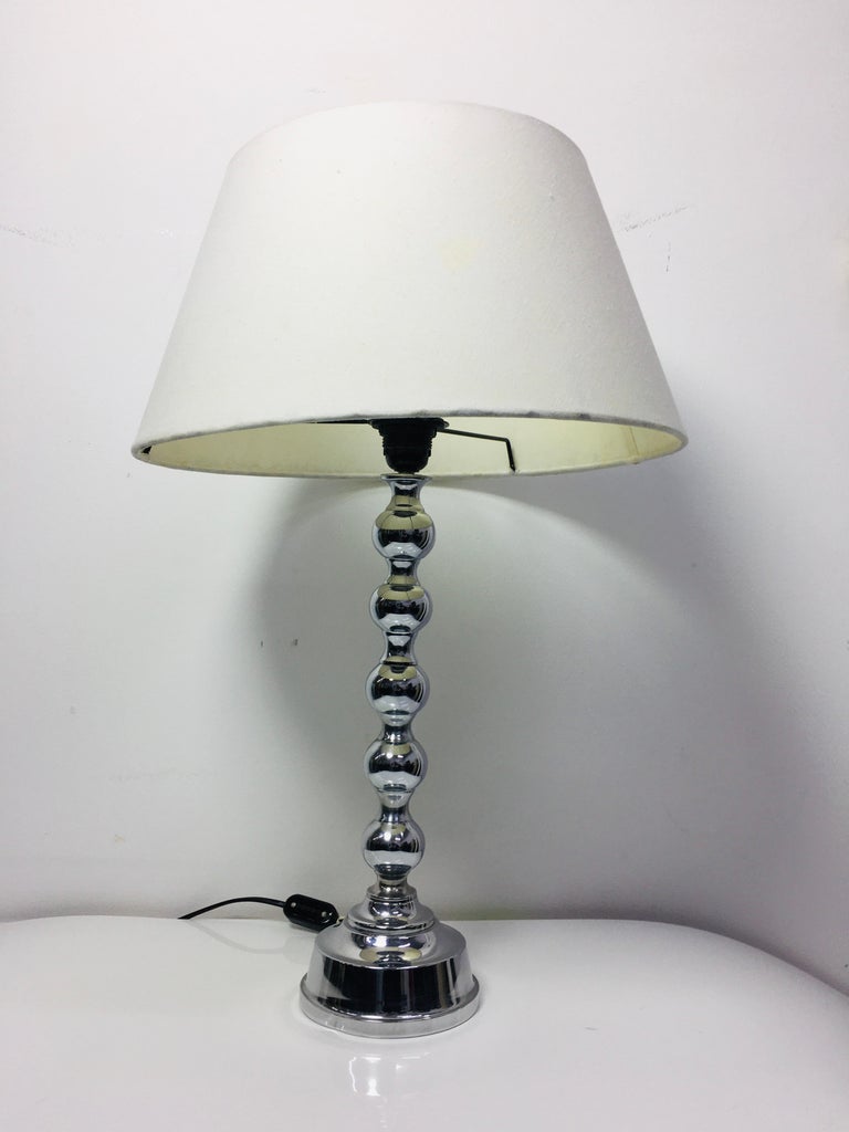 Chromed spherical table lamp 1970s For Sale at 1stDibs