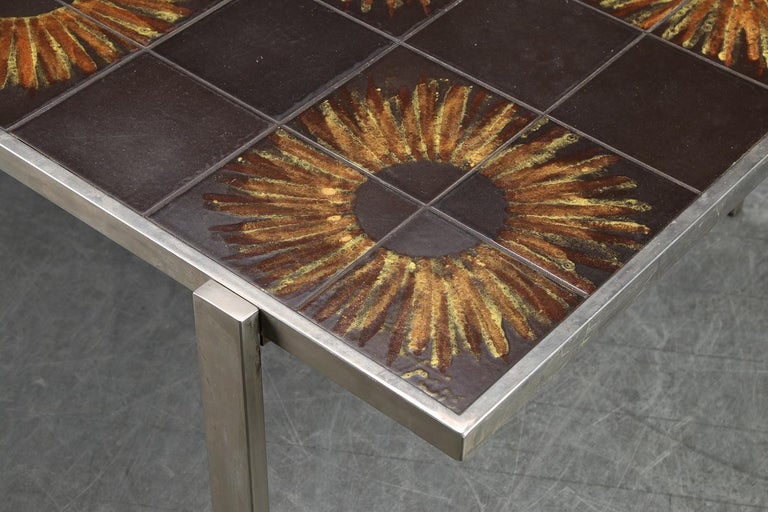 Chromed Steel Tile Top Coffee Table at 1stDibs