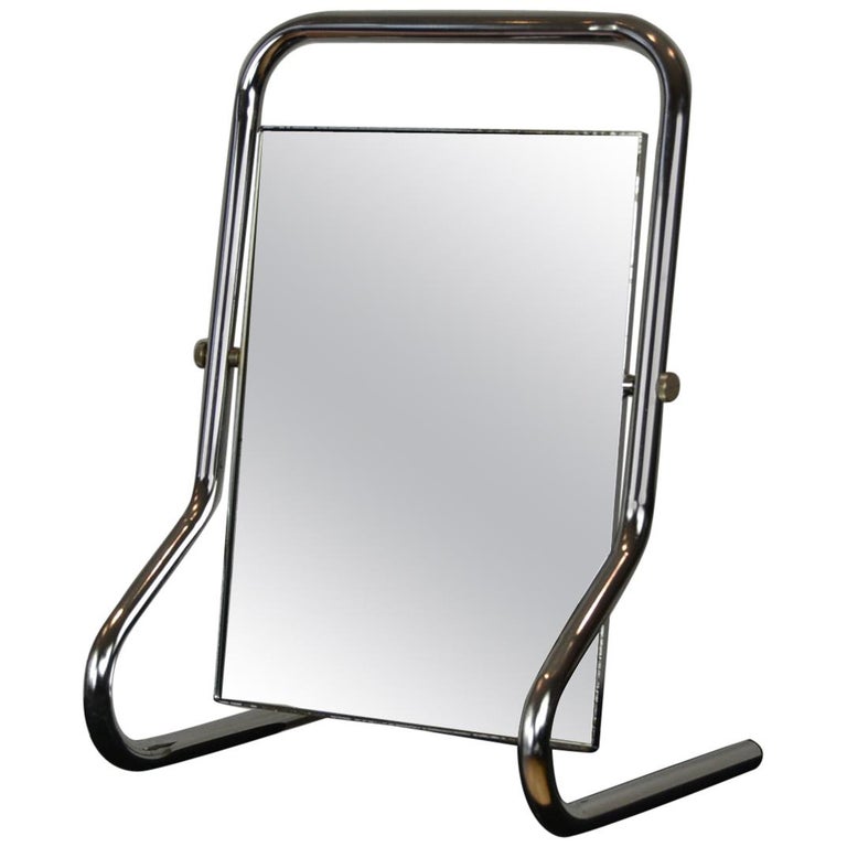 Chromed Table Mirror , Vanity Mirror Bauhaus Style, 1970s For Sale at ...
