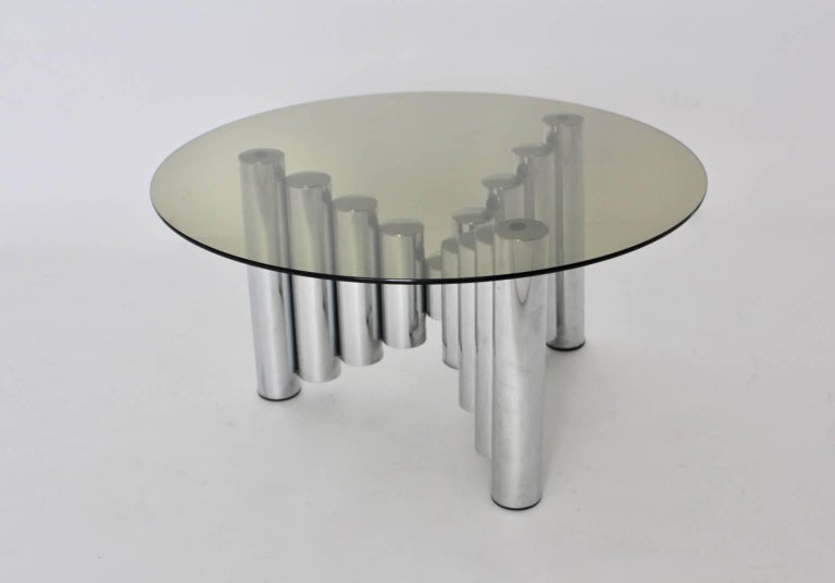 Mid Century Modern Vintage Chromed Tube Coffee Table Manhattan, 1960s ...