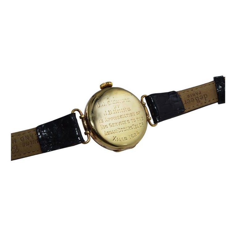 Chronometre Election 18Kt. Solid Gold Campaign Style Watch, Circa 1920 ...