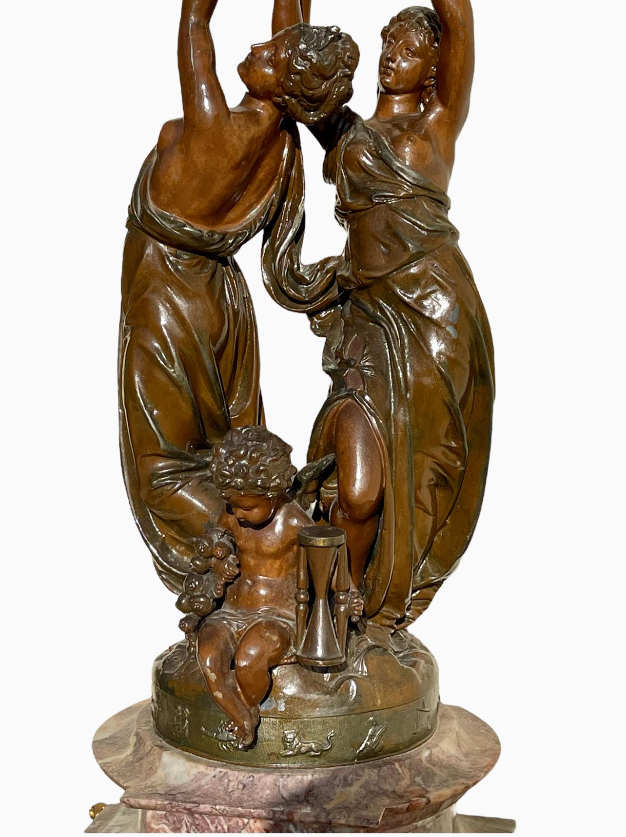 Chronos and Gaïa - Samac Clock Signed Petit, 19th century at 1stDibs