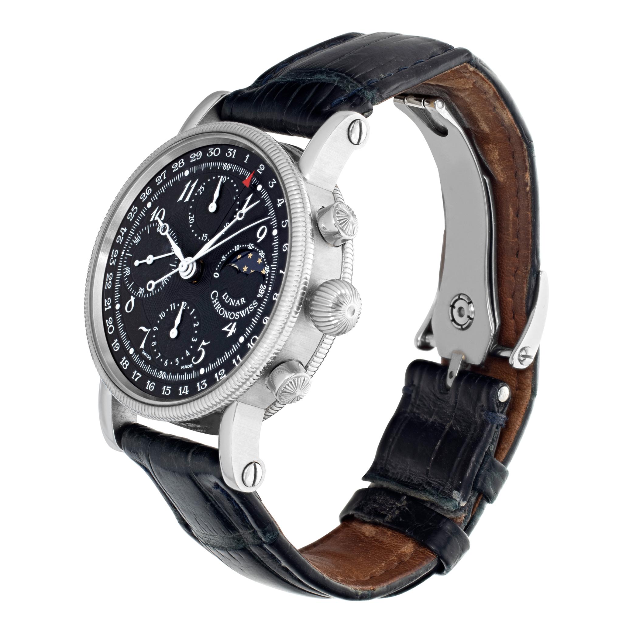Chronoswiss Lunar Chronograph stainless steel Automatic Wristwatch Ref ...