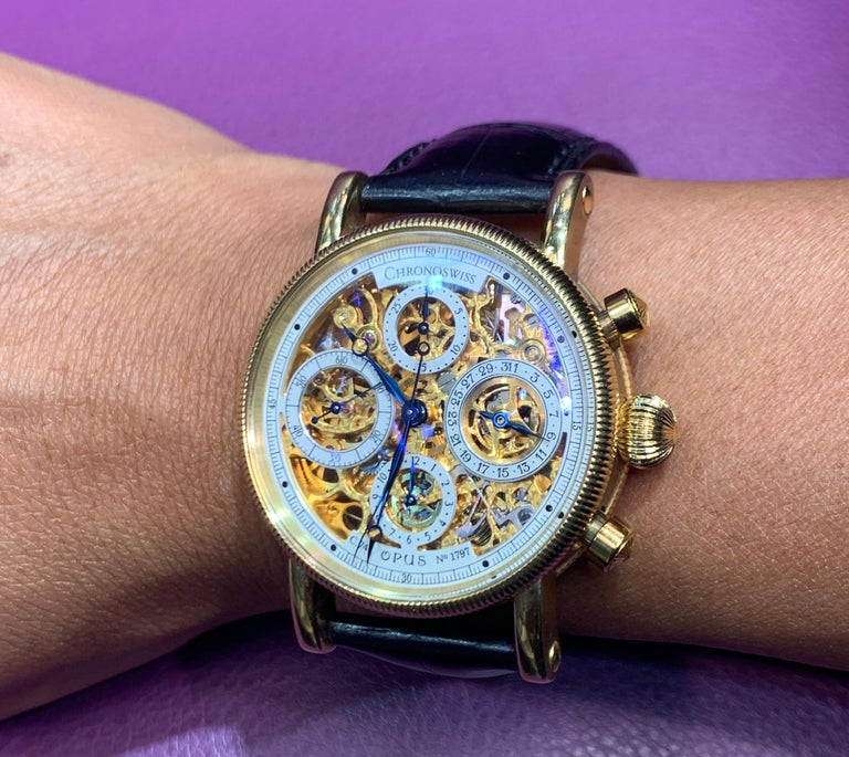 ChronoSwiss Opus, Yellow Gold Skeleton Chronograph Watch For Sale at ...