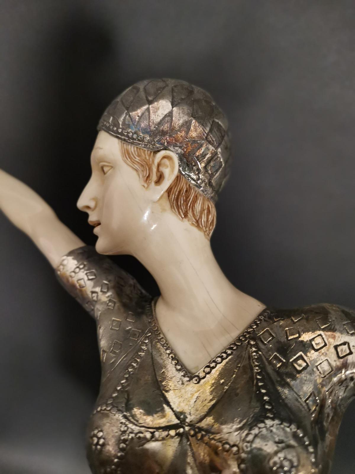 Chryséléphantine Sculpture Signed Chiparus at 1stDibs
