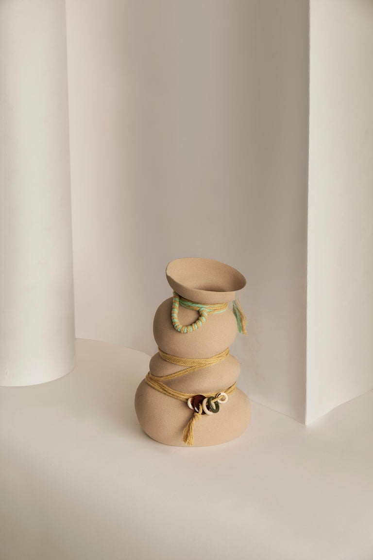 Chubby Vase, Hand Embellished For Sale at 1stDibs