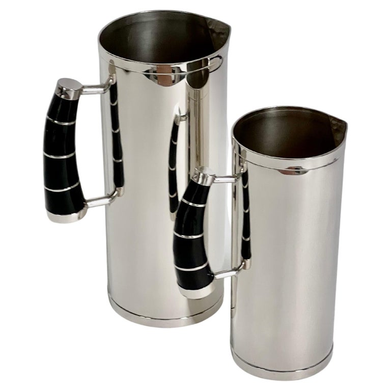 Chubut Large Round Pitcher, Alpaca Silver and Black Horn For Sale at ...