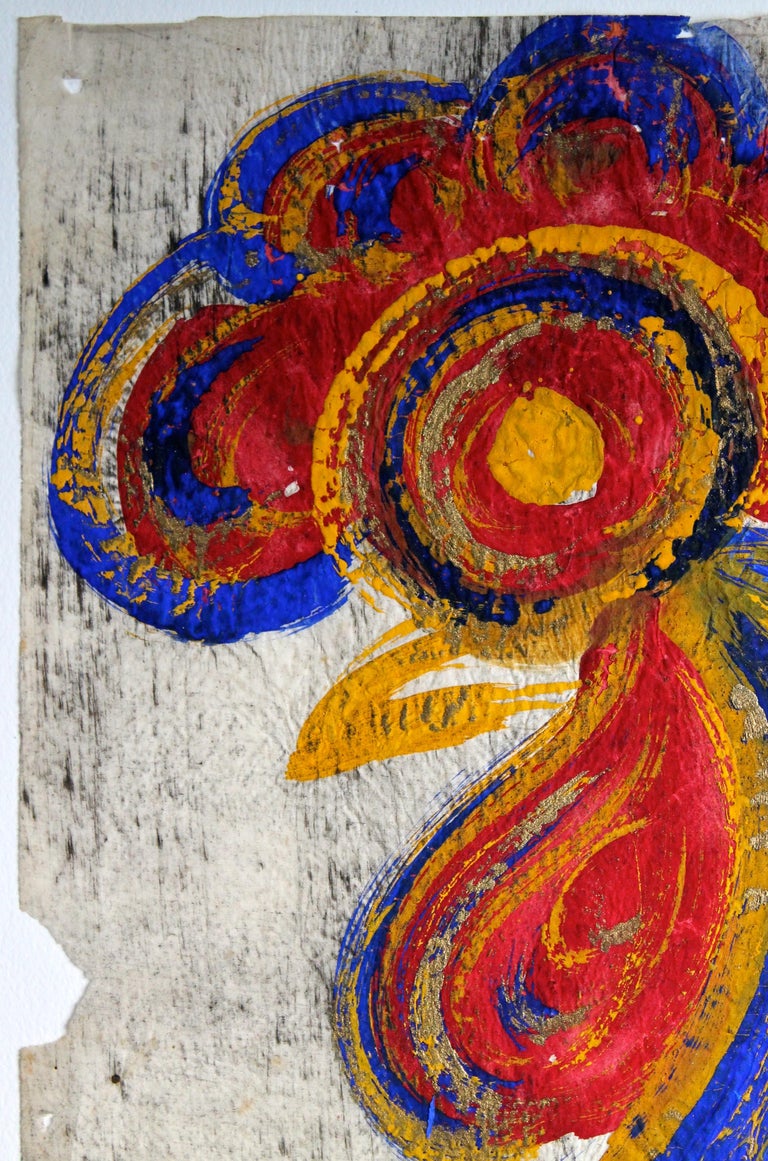 'Chucho' Reyes Signed Gouache on Paper of a Colorful Rooster For Sale ...