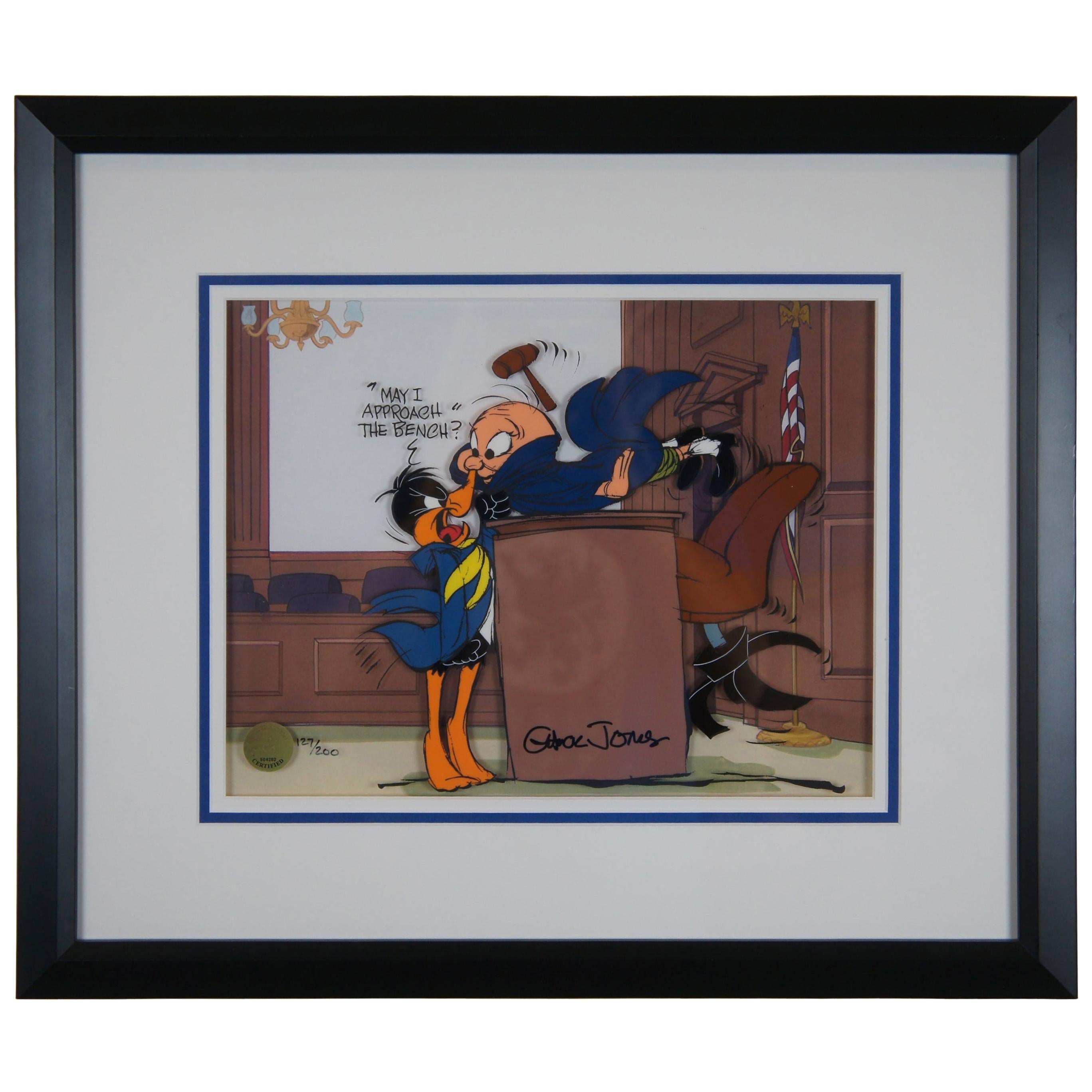 Chuck Jones Signed Animation Cel Approach the Bench Looney Tunes Warner ...