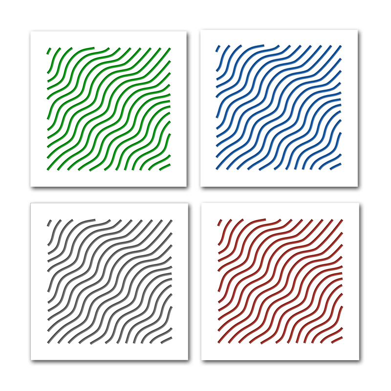 Chuck Krause - Waves—4 Artworks—original three dimensional geometric ...