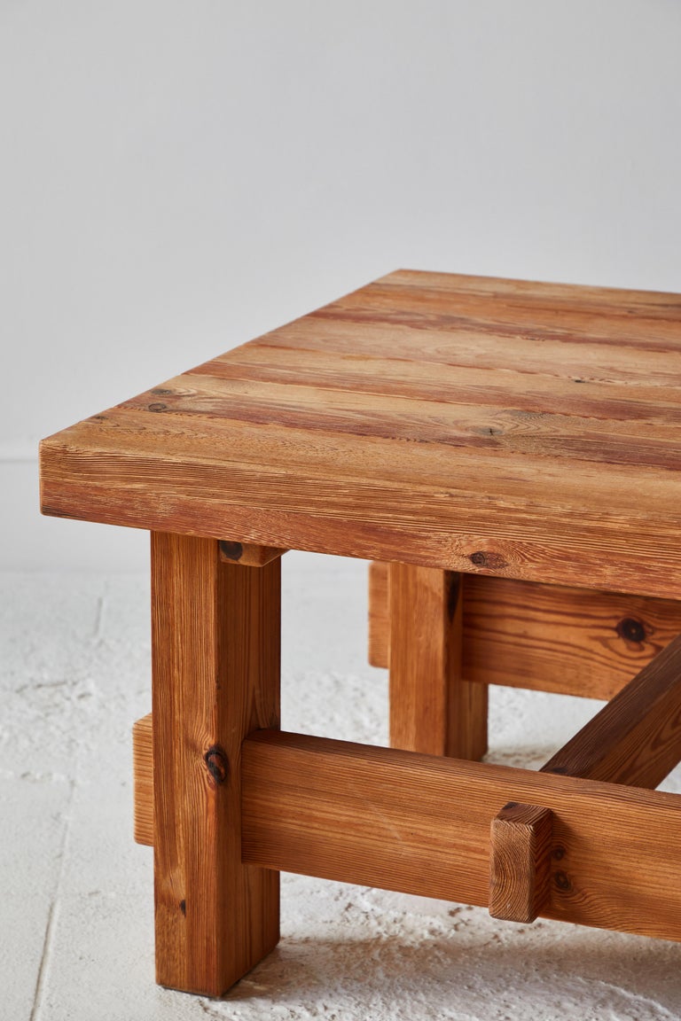 Chunky Pine Side Table at 1stDibs