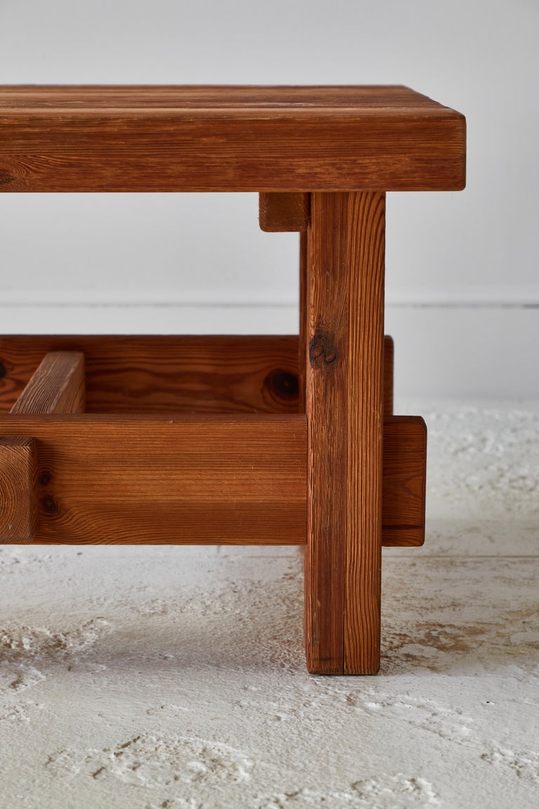 Chunky Pine Side Table at 1stDibs