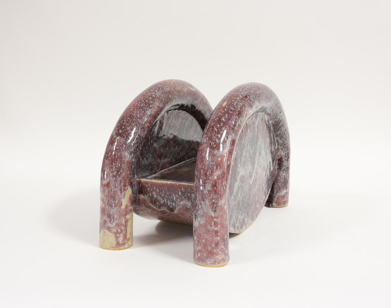 Chunky Tubular Ceramic Magazine Rack by BZIPPY in Speckled Snowy Plum ...