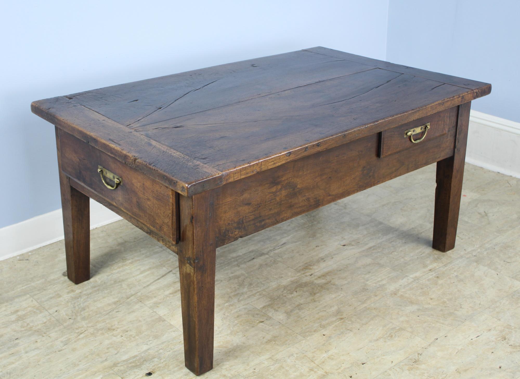 Chunky Two-Drawer Walnut Coffee Table with Cleated Top at 1stDibs ...