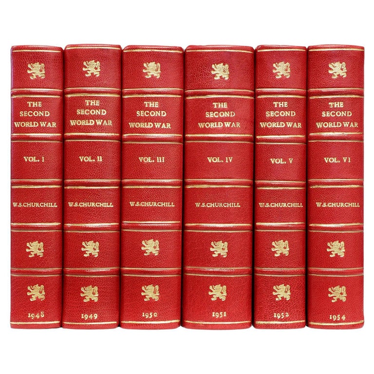 Churchill, the Second World War. All First Editions, Leather Bound, 6 Volumes For Sale at 1stDibs