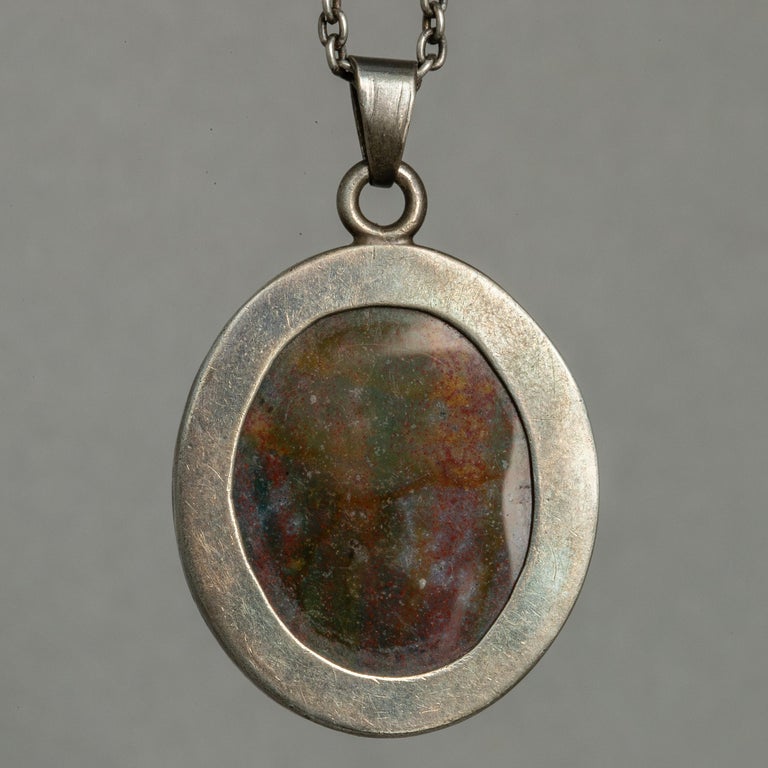 Chushev Zeus Bloodstone Intaglio Silver Pendant For Sale at 1stDibs