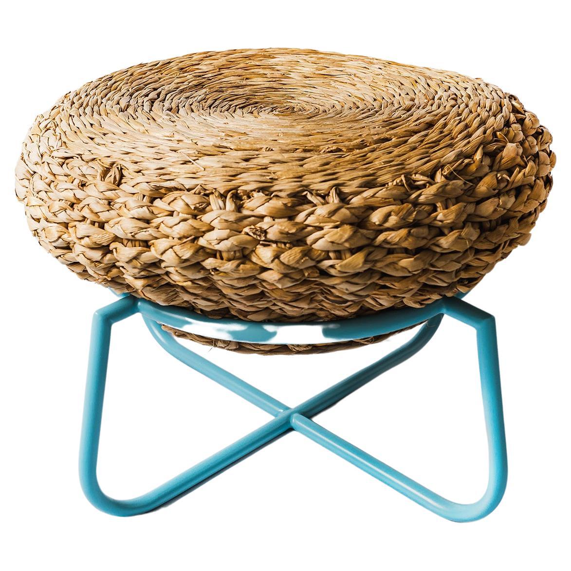 Ciça Stool, Artisan Taboa Straw Fiber Puff from Brazil For Sale at 1stDibs