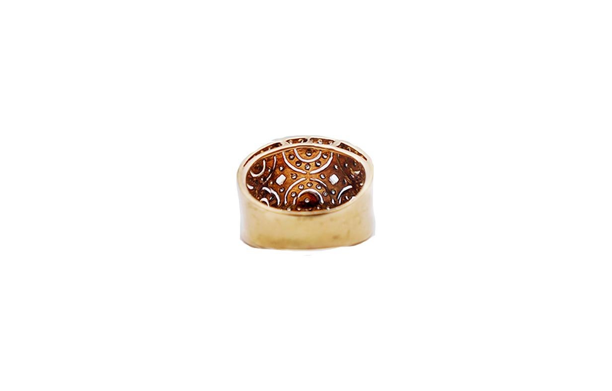 14mm Diamond Band Ring 14 Karat Two-Toned Gold at 1stDibs | cigar band ...