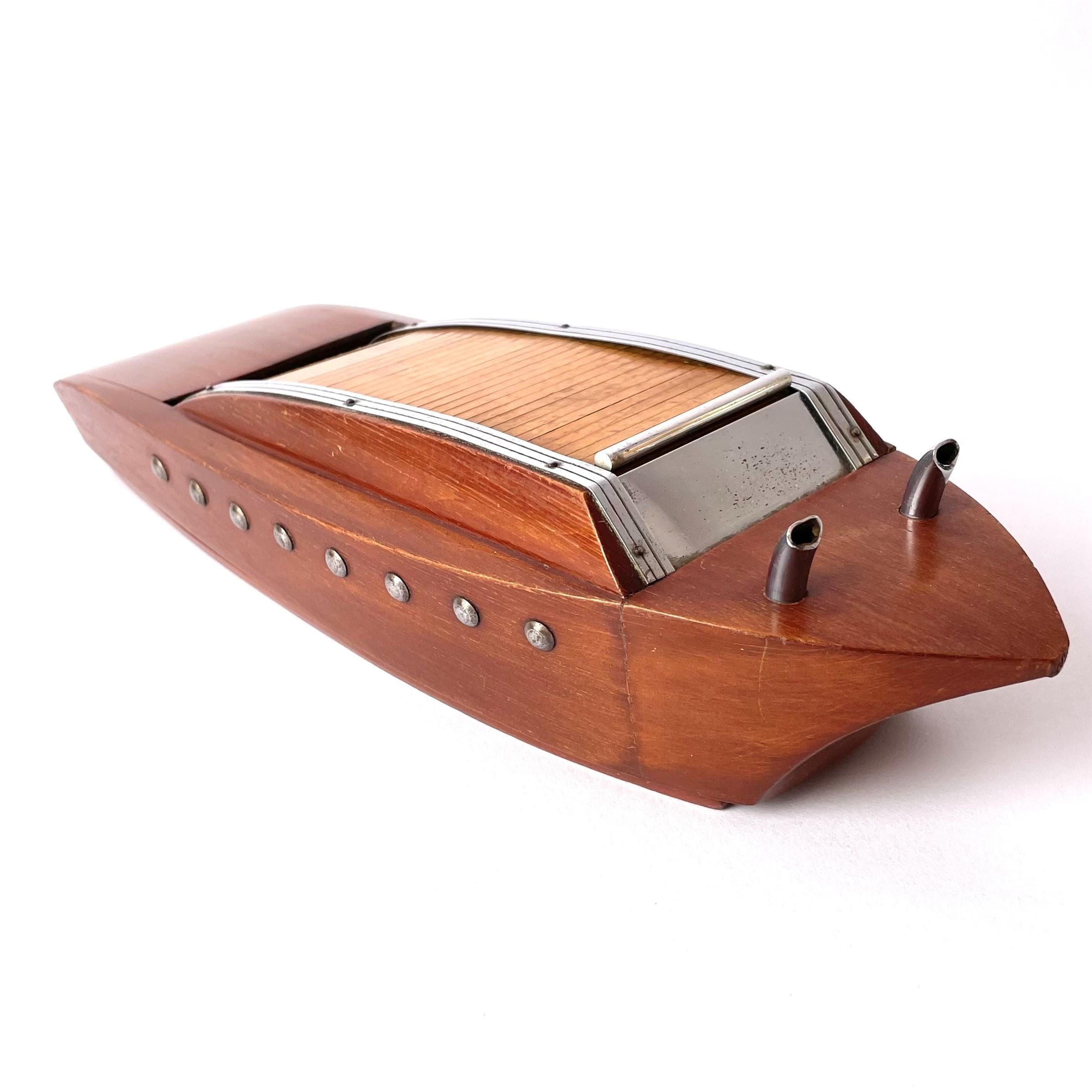Cigarette Box/ Jewelry Box in the Shape of a Boat from the 1940s-1950s ...