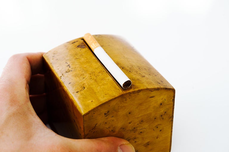 Cigarette Dispenser Maple Execution, circa 1950s For Sale at 1stDibs