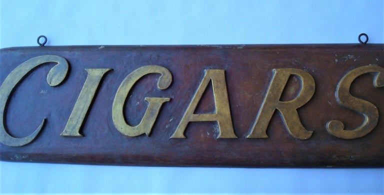 Cigars Store / Trade Folk Art Wooden Carved Sign. c 1900 For Sale at ...