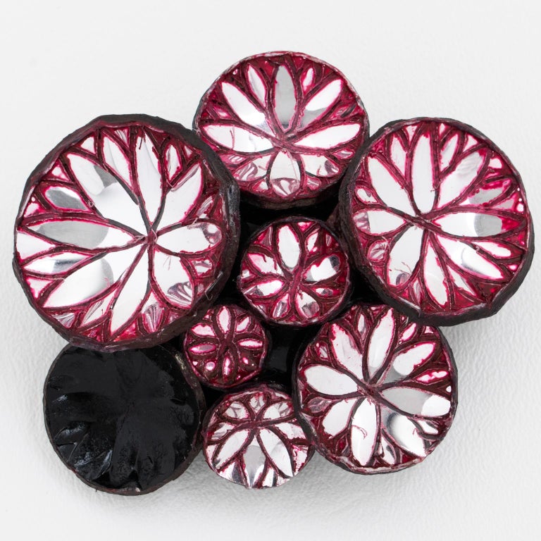 Cilea Paris Japanese-Inspired Purple and Mirror Resin Pin Brooch For ...