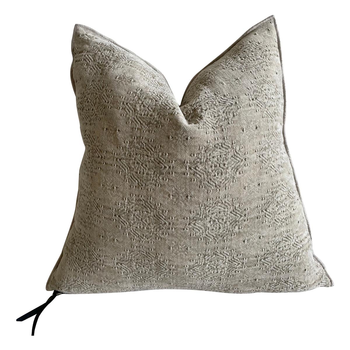 Stone Washed Jacquard French Accent Pillow For Sale at 1stDibs