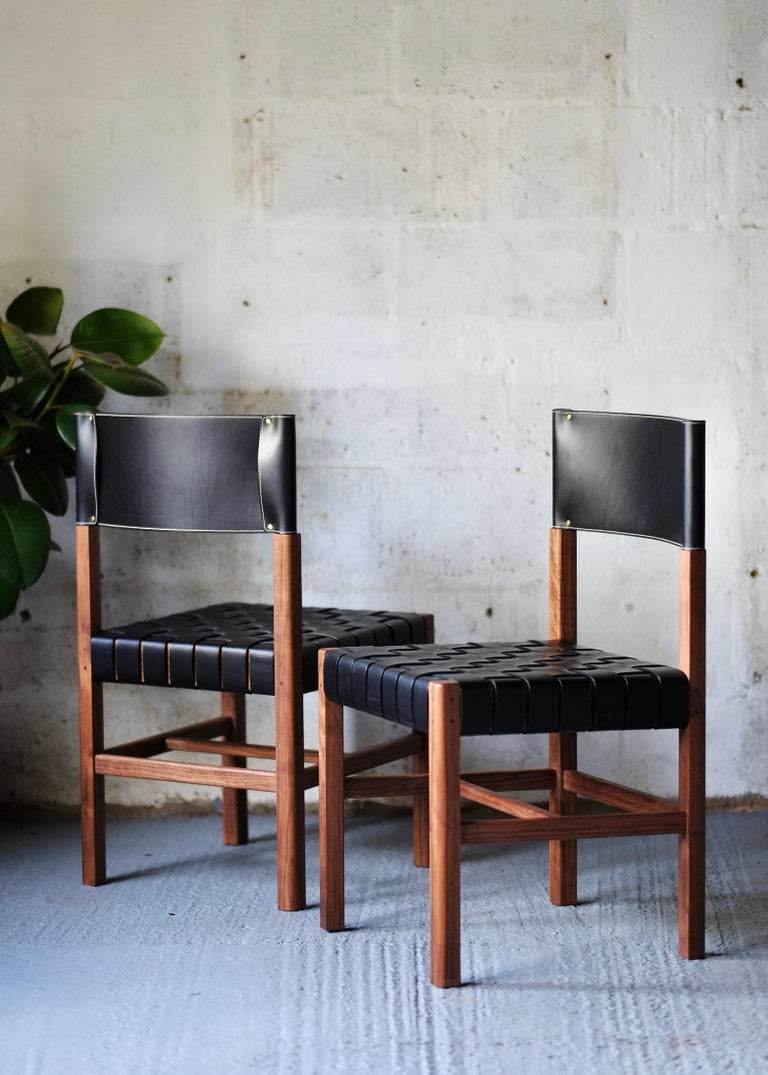 Cinch Russet Woven Bridle Leather Chair For Sale at 1stDibs