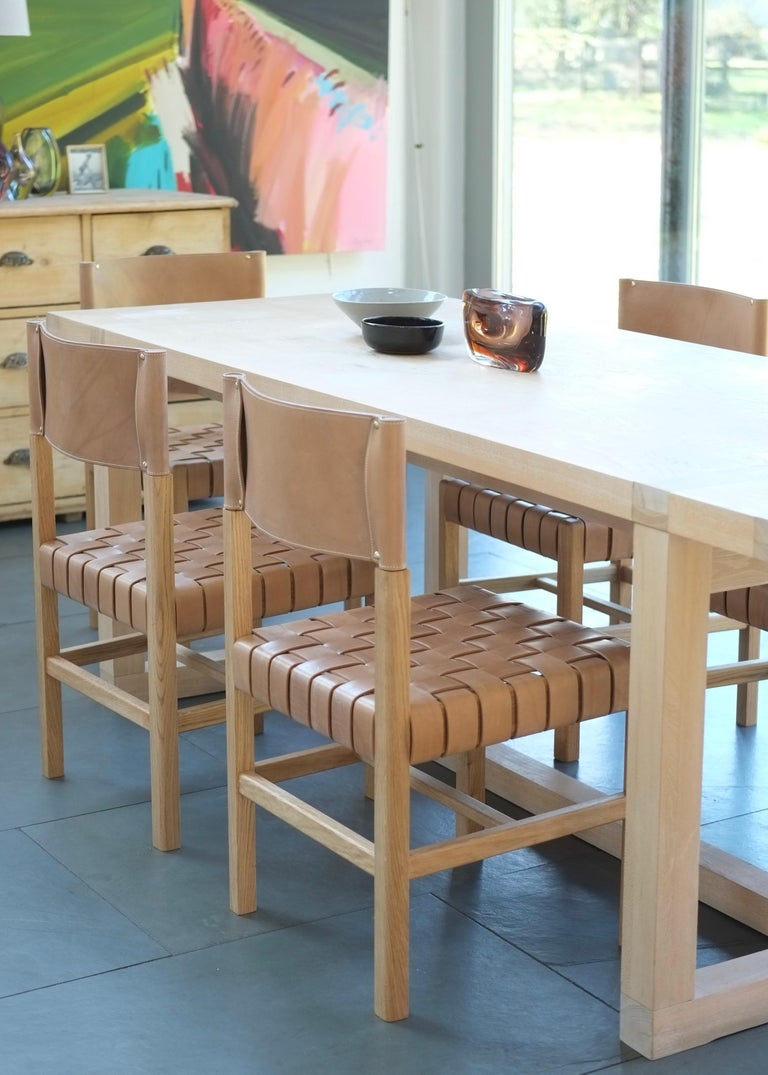 Cinch Russet Woven Bridle Leather Chair For Sale at 1stDibs