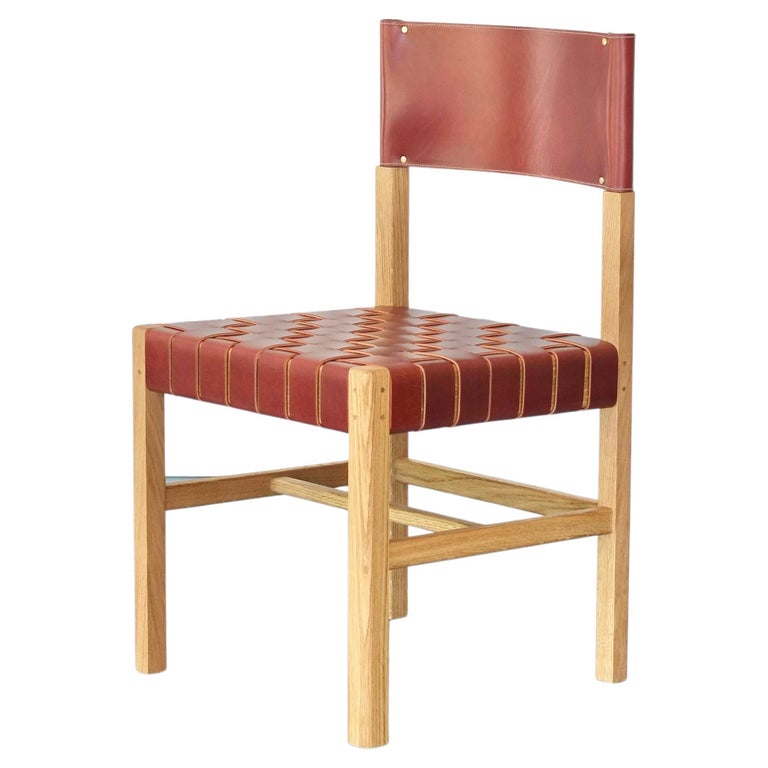 Cinch Siena Woven Bridle Leather Chair For Sale at 1stDibs