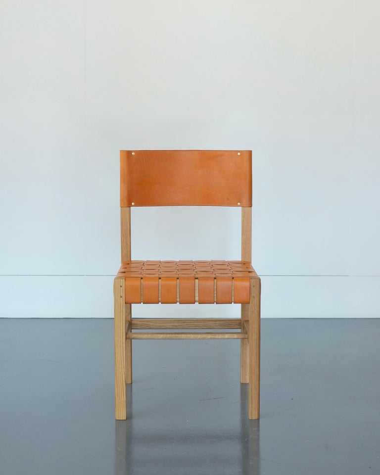 Cinch Tan Woven Bridle Leather Chair For Sale at 1stDibs
