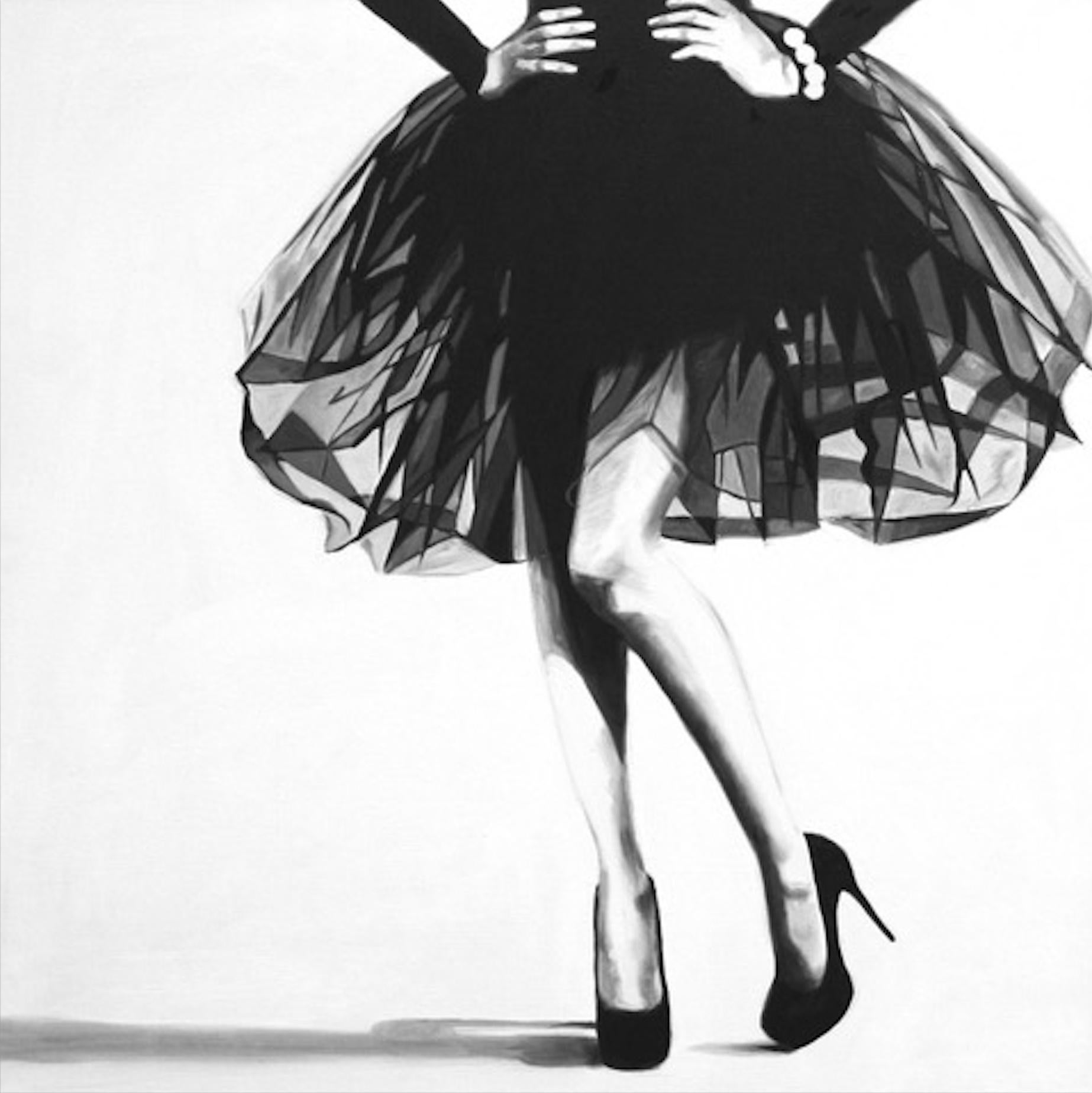 Cindy Press - "House Wife" Black and white oil painting of woman's legs ...