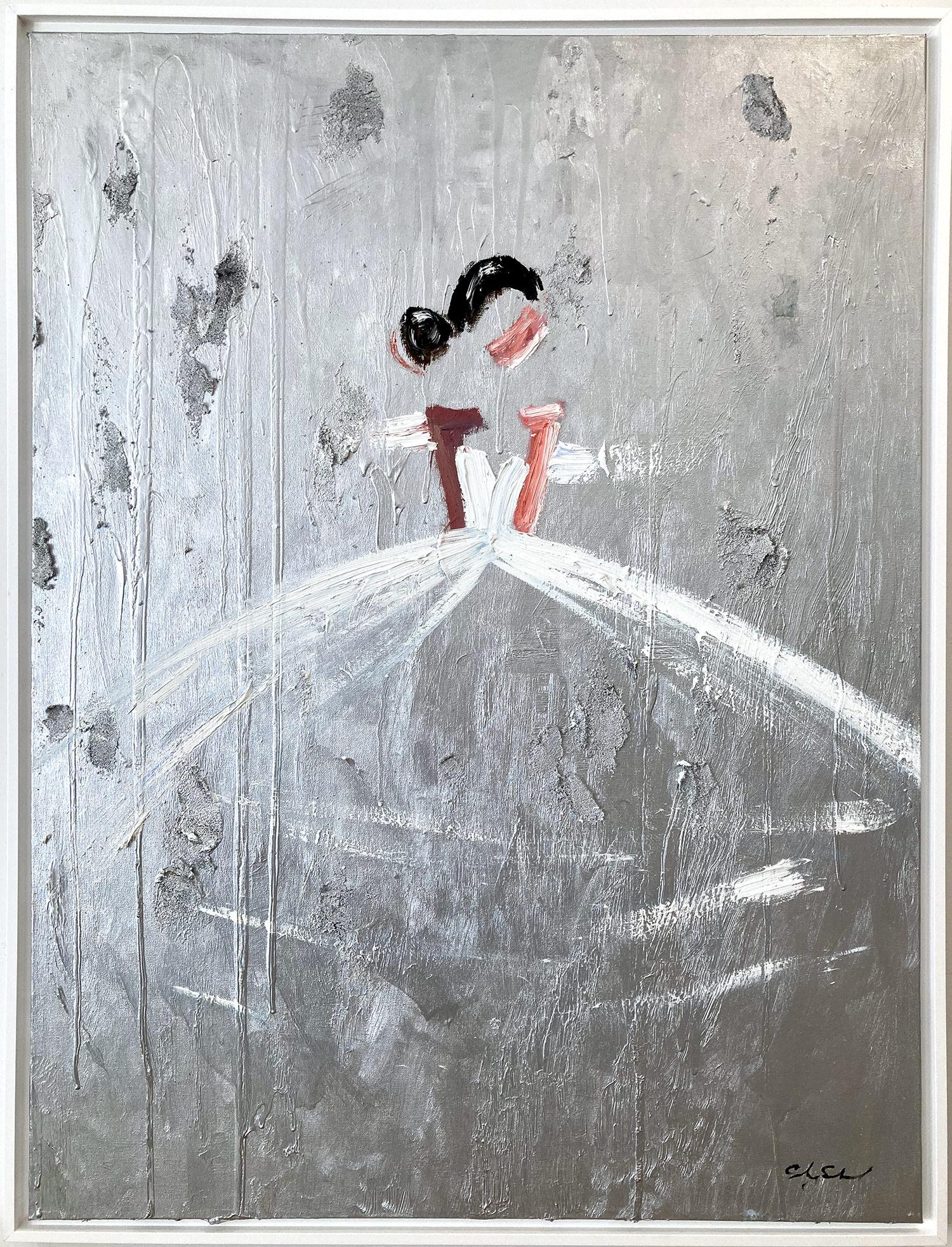 Cindy Shaoul - "Parisian Night" - Peinture abstraite sur toile - Figure ...