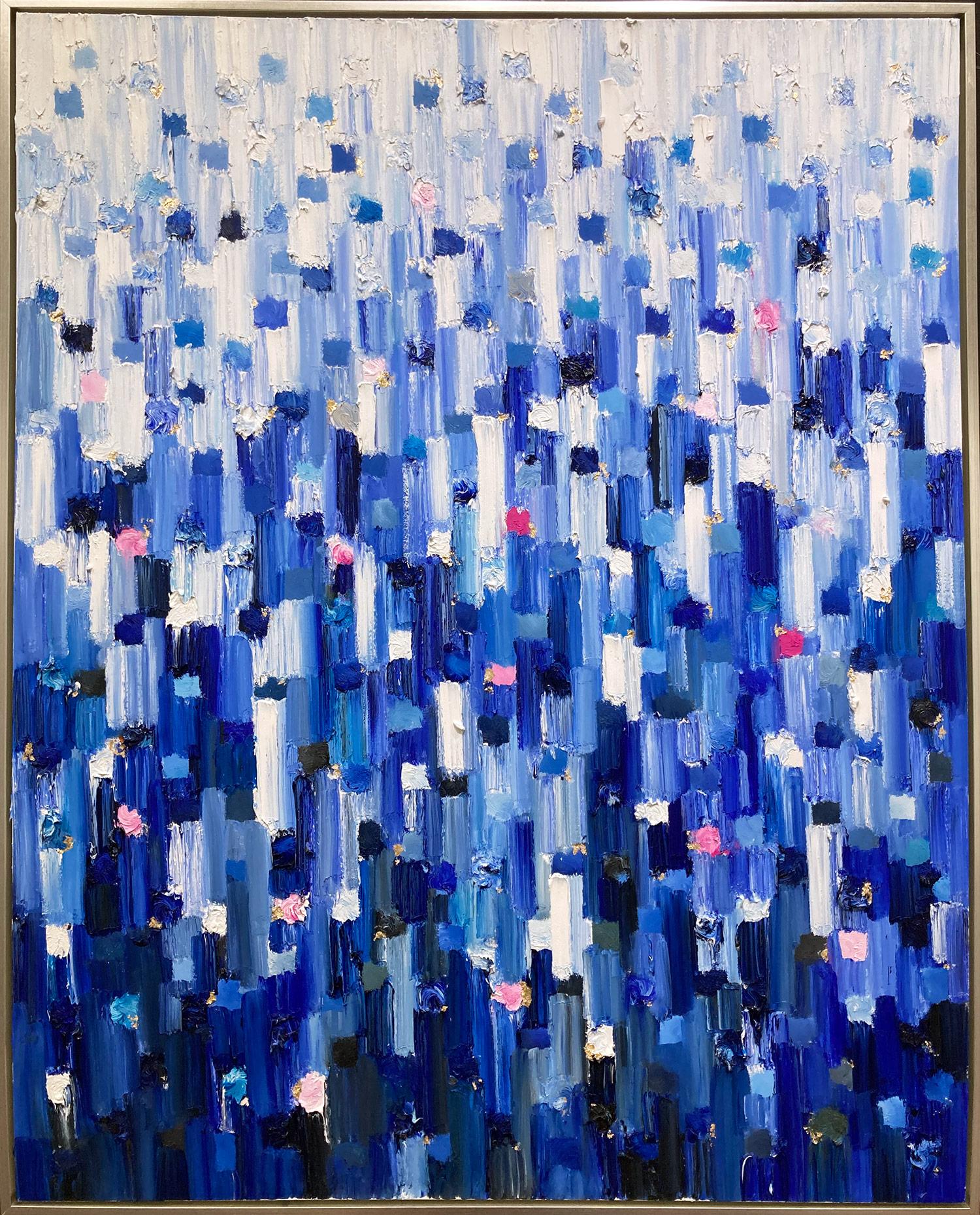 Cindy Shaoul - "Dripping Dots - Capri" Colorful Abstract Oil Painting ...
