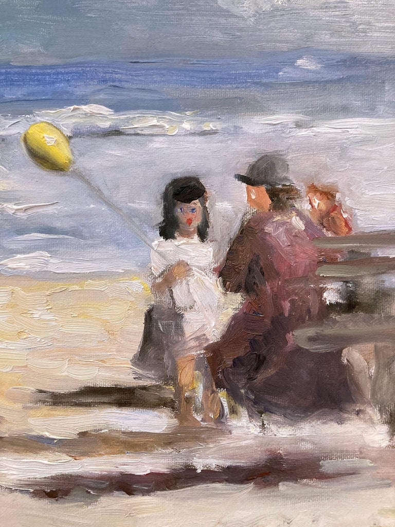 Cindy Shaoul - "Kids on the Beach" Impressionistic Beach Scene in Style ...