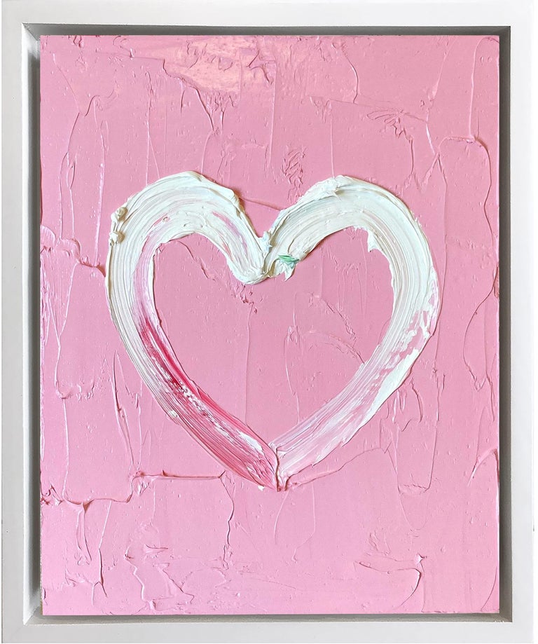 Cindy Shaoul - "My Bubble Gum Pink Heart" Pink Contemporary Oil ...