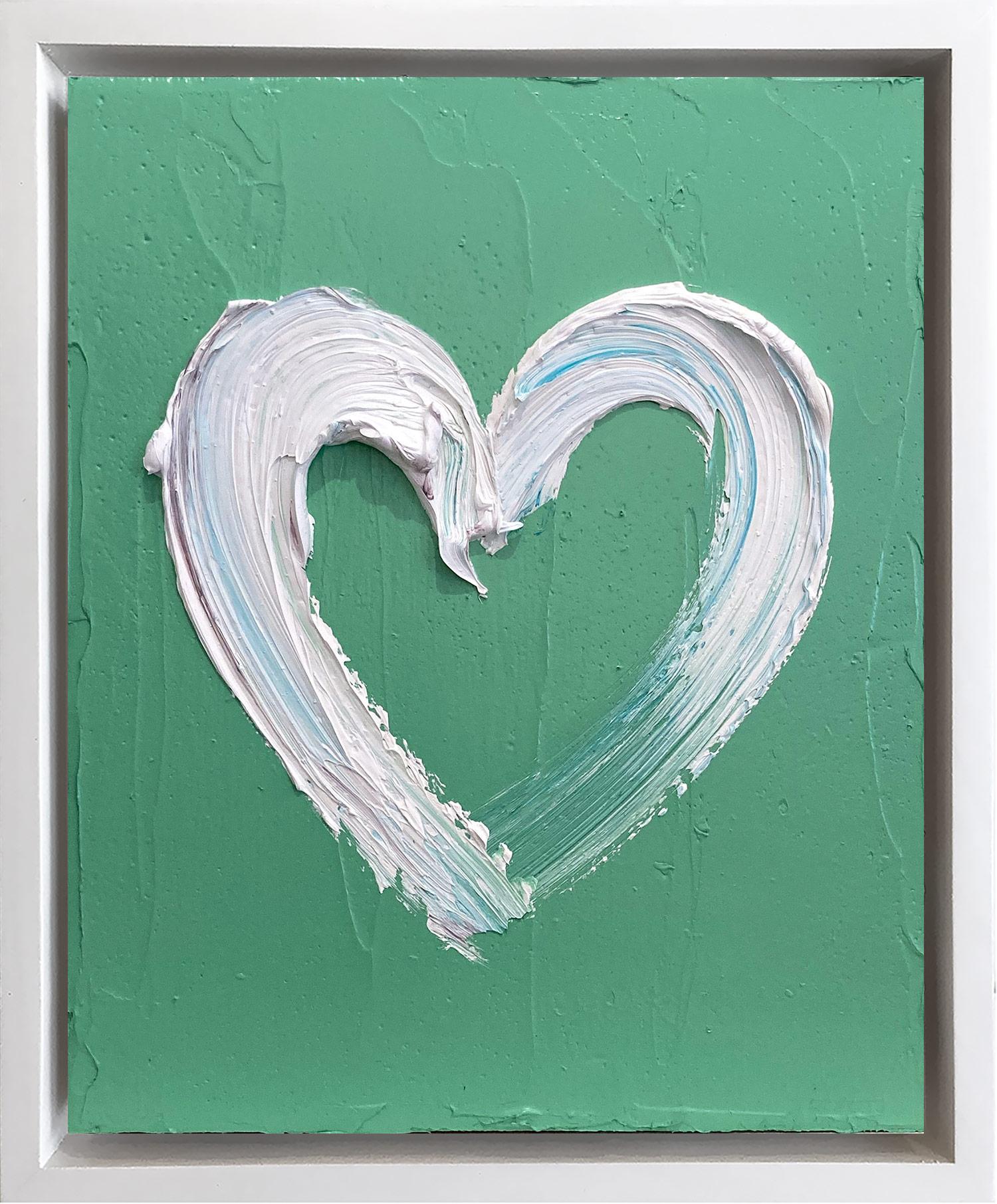 Cindy Shaoul - "My Mint Chip Heart" Light Green Pop Oil Painting Wood ...