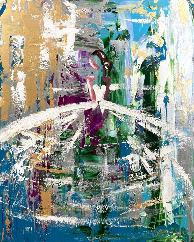 Cindy Shaoul - "Paris by Day" Abstract Figure Gown Haute Couture Oil ...