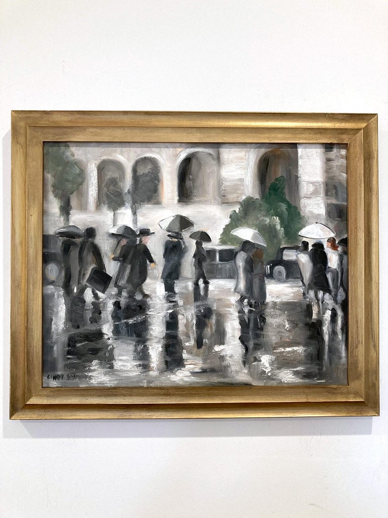 Cindy Shaoul - "Rain by the Met" Impressionistic Ashcan School New York ...