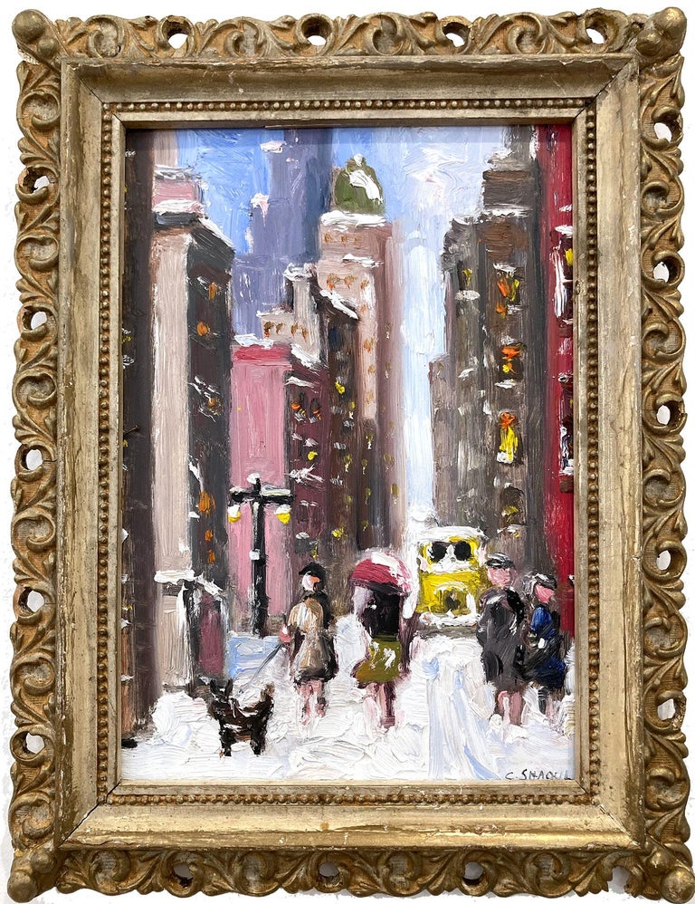Cindy Shaoul - Peinture à l'huile impressionniste de New York « Snow on ...