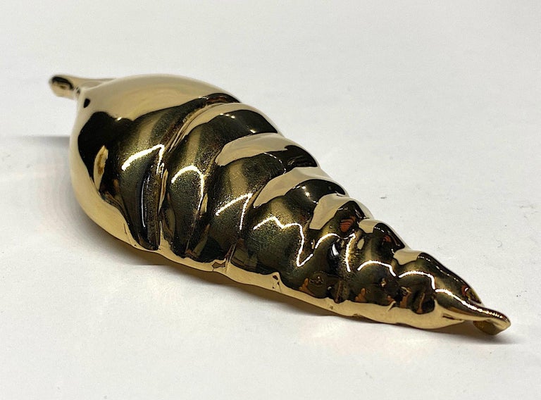 Ciner 1980s Large Cerith Sea Shell Brooch For Sale at 1stDibs